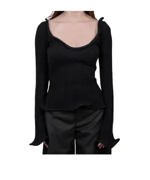 Séfr Giselle Wide Neck Knitted Top