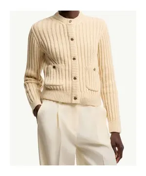 Moncler Cotton Padded Cardigan With Snap Fastening And Pockets