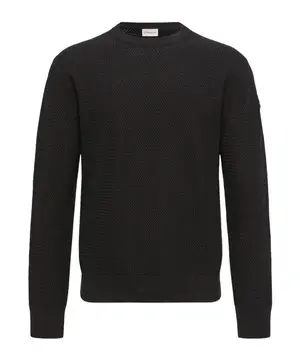 Moncler Textured Cashmere Wool Sweater - Black