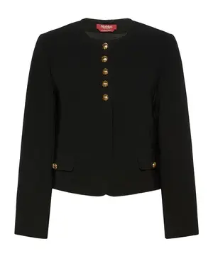 Max Mara Long-sleeved Casual Jacket - Black