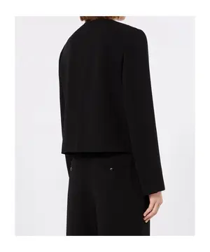 Max Mara Collarless Button-up Jacket - Black