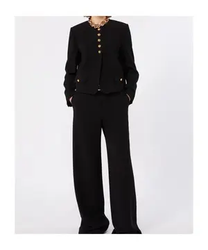 Max Mara Collarless Button-up Jacket - Black