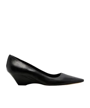 THE ROW Liisa Leather Wedges - Black