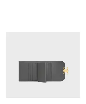 Celine Small Flap Wallet Triomphe In Shiny Calfskin