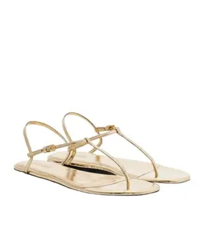 Paris Texas Montecarlo Metallic Leather Thong Sandals - Nude