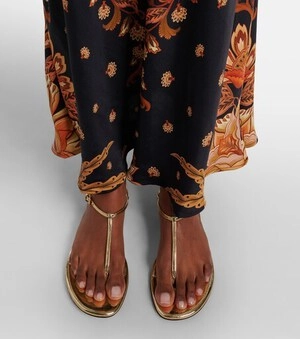 Paris Texas Montecarlo Metallic Leather Thong Sandals