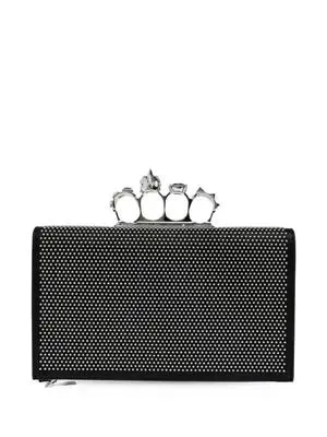 Alexander McQueen Knuckle Studded Clutch Bag - Black