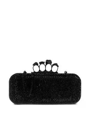 Alexander McQueen Knuckle Crystal-embellished Clutch Bag - Black