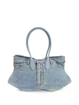 Alexander McQueen Manta Bag Manta Denim Shoulder Bag - Blue