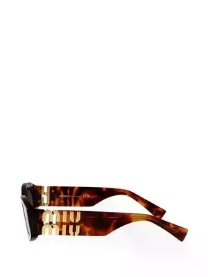 Miu Miu Tortoiseshell-effect Logo Plaque Sunglasses