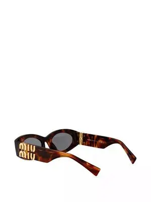 Miu Miu Tortoiseshell-effect Logo Plaque Sunglasses