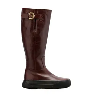 Chloé Delia Leather Knee-high Boots - Brown