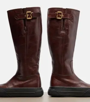 Chloé Delia Leather Knee-high Boots