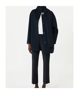 Max Mara Long-sleeved Coat With Scarf Detail