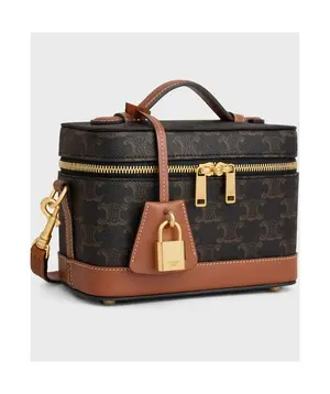 Celine Vanity In Triomphe Canvas And Calfskin