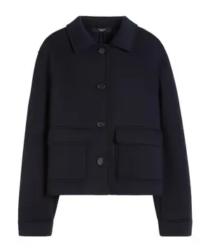 Max Mara Flap-pocket Buttoned Jacket - Navy Blue