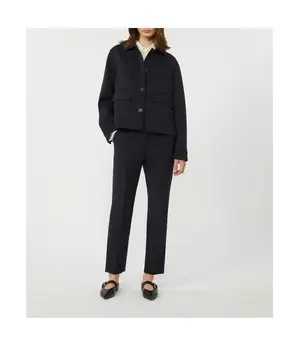 Max Mara Flap-pocket Buttoned Jacket - Navy Blue