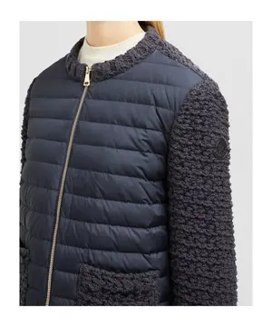 Moncler Padded Cotton Zip-up Cardigan With Textured Knit