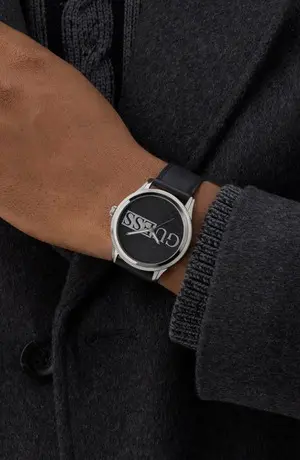 Guess Embossed Logo Watch With Interchangeable Straps