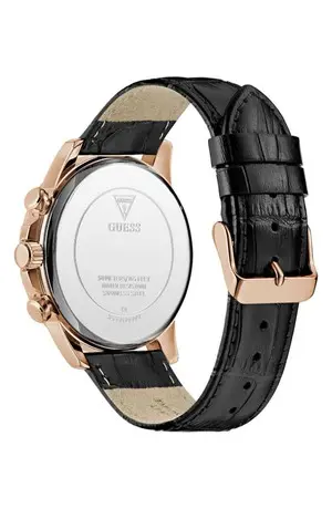 Guess Walker Dial Multifunction Leather Strap Watch