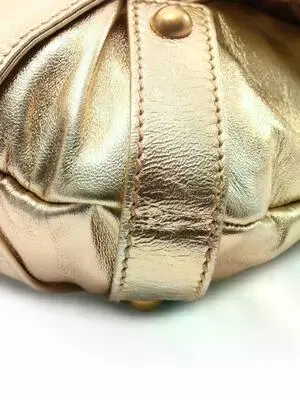 Saint Laurent Metallic Leather Bow Shoulder Bag - Gold