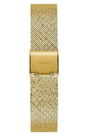 Guess Boa Crystal Bezel Tone Mesh Strap Watch