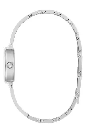 Guess Oblong Crystal Marker Watch - Silver Tone