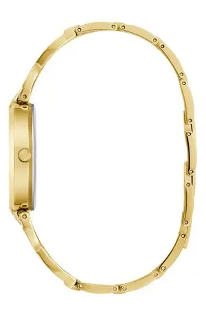 Guess Coral Glitter & Crystal Tone Bracelet Watch