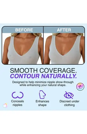 LECHERY® Skingrip Triangle Reusable Silicone Breast Petals Nipple Covers - Almond