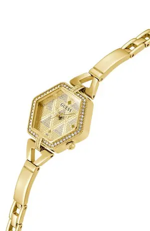 Guess Audrey Pavé Crystal Hexagonal Tone Bracelet Watch