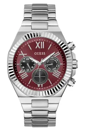 Guess Equity Multifunction Bracelet Watch - Red