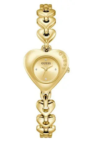 Guess Valerie Heart Bracelet Watch - Champagne