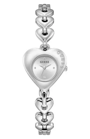 Guess Valerie Heart Bracelet Watch - Silver
