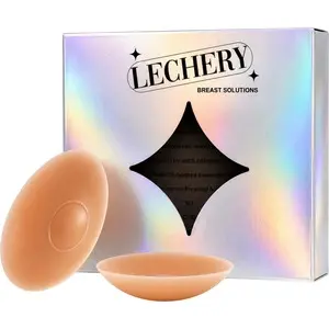 LECHERY® Edgestick Circle Adhesive-free Center Reusable Silicone Nipple Covers Chai