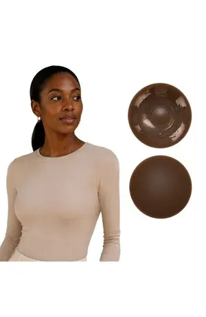 LECHERY® Edgestick Circle Adhesive-free Center Reusable Silicone Nipple Covers - Espresso