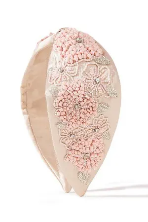 HAIR DRAMA CO Peony Embellished Knotted Hair Band - Pink