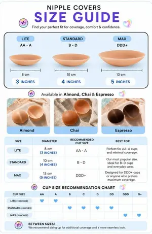 LECHERY® Skingrip Circle Reusable Silicone Breast Petals Nipple Covers - Almond