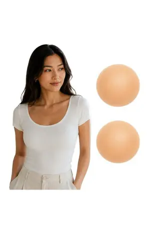 LECHERY® Skingrip Circle Reusable Silicone Breast Petals Nipple Covers - Almond