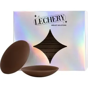 LECHERY® Skingrip Circle Reusable Silicone Breast Petals Nipple Covers - Espresso