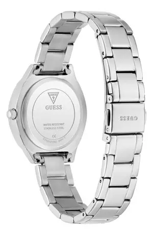 Guess Crystal Bezel & Markers Bracelet Watch - Ice Blue