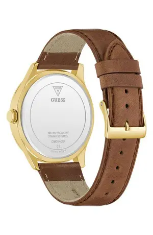 Guess Suit & Time Collection Ice Blue Leather Strap Watch