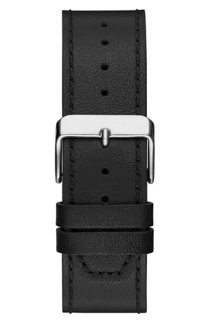 Guess Grayson Leather Strap Watch
