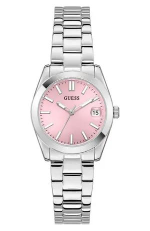 Guess Date Bracelet Watch - Pink/silver