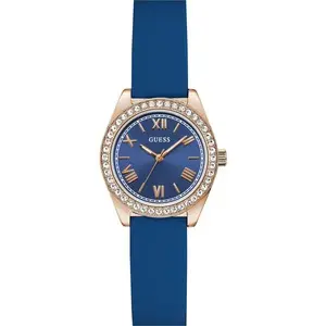 Guess Mini Luna Silicone Strap Watch - Blue