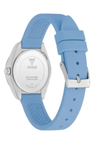 Guess Mini Luna Silicone Strap Watch - Ice Blue