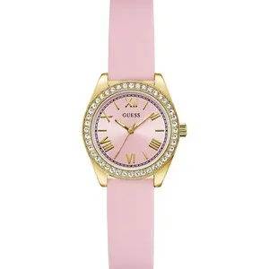 Guess Mini Luna Silicone Strap Watch - Pink