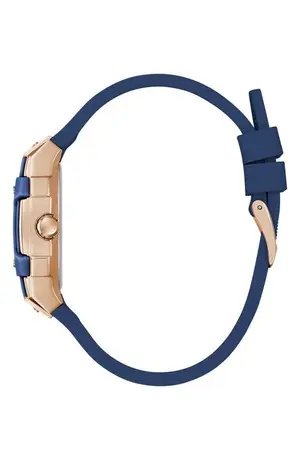 Guess Multifunction Silicone Strap Watch - Blue