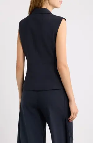 Theory Hourglass Stretch Wool Vest - Deep Navy - G8e