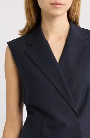 Theory Hourglass Stretch Wool Vest - Deep Navy - G8e