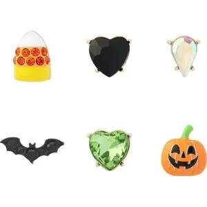 Betsey Johnson Set Of 6 Halloween Stud Earrings - Orange